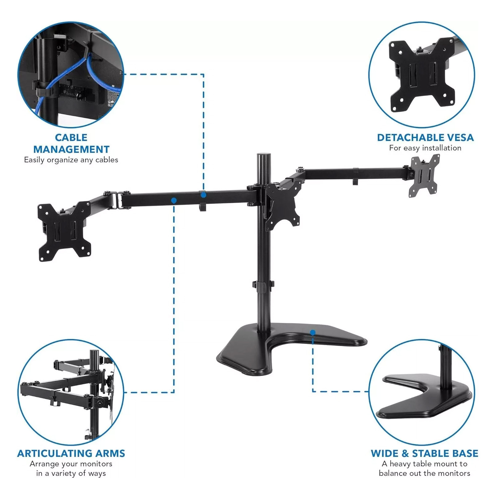 JEDEL Triple LCD Monitor Stand / Flight simulator / Car Simulator ...