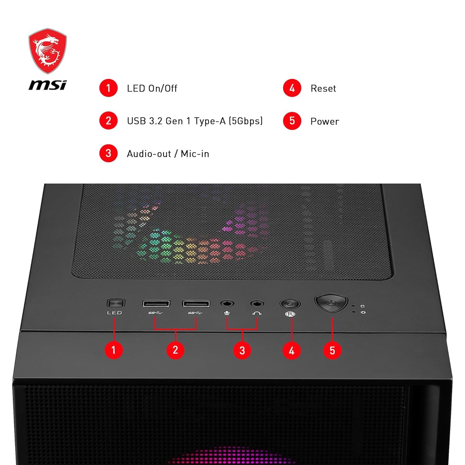 MSI MAG Forge 120R ATX Tempered Glass RGB PC Gaming Case | Falcon Computers