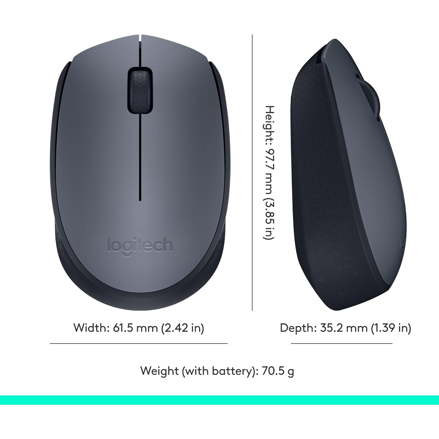 Logitech M170 Wireless Mouse, 2.4 GHz with USB Nano Receiver, Optical ...