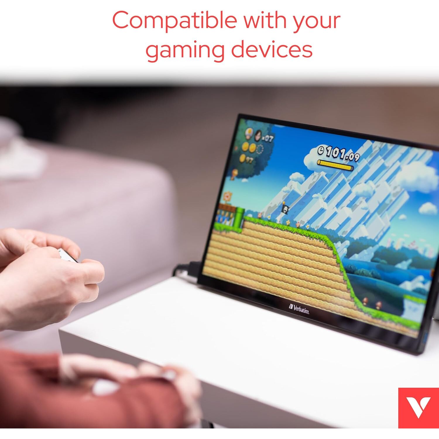 Verbatim PMT-14 Portable Monitor with Touchscreen, 14`` 1080P Full HD ...