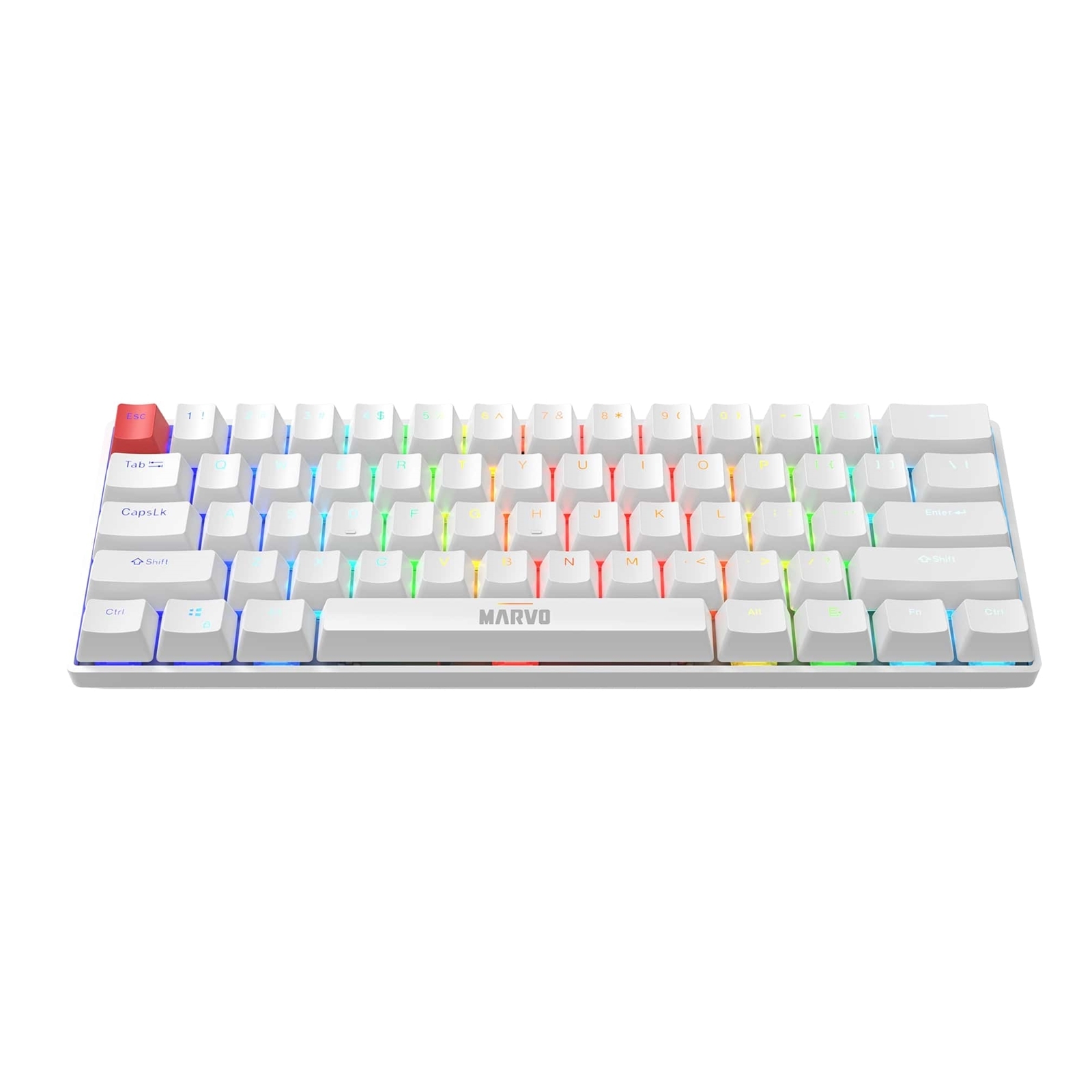 MARVO Scorpion Saber 61 White USB Mechanical RGB 60% UK Layout Gaming ...