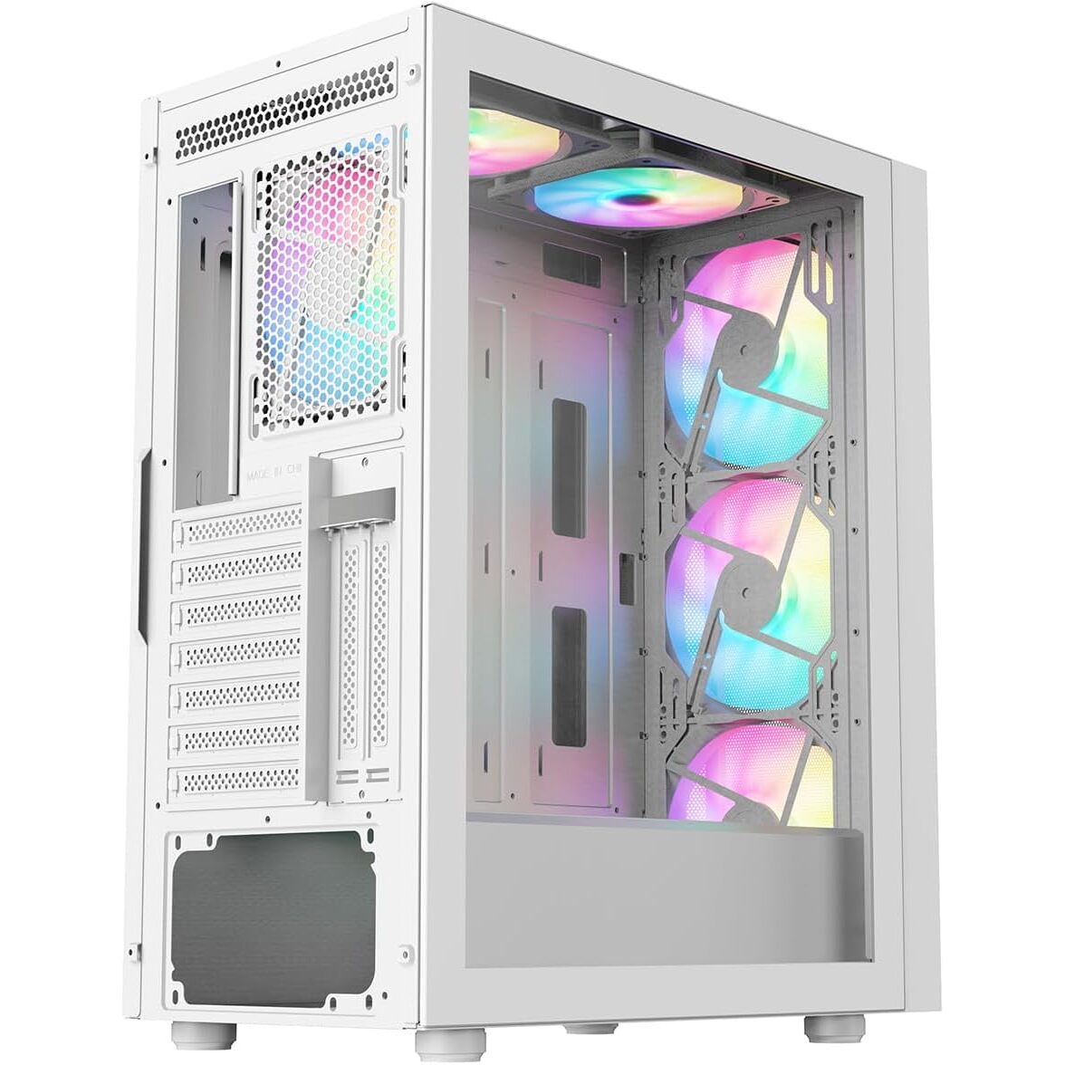 CIT Phantom XL White E-ATX Gaming Case - Mesh Front - Tempered Glass ...