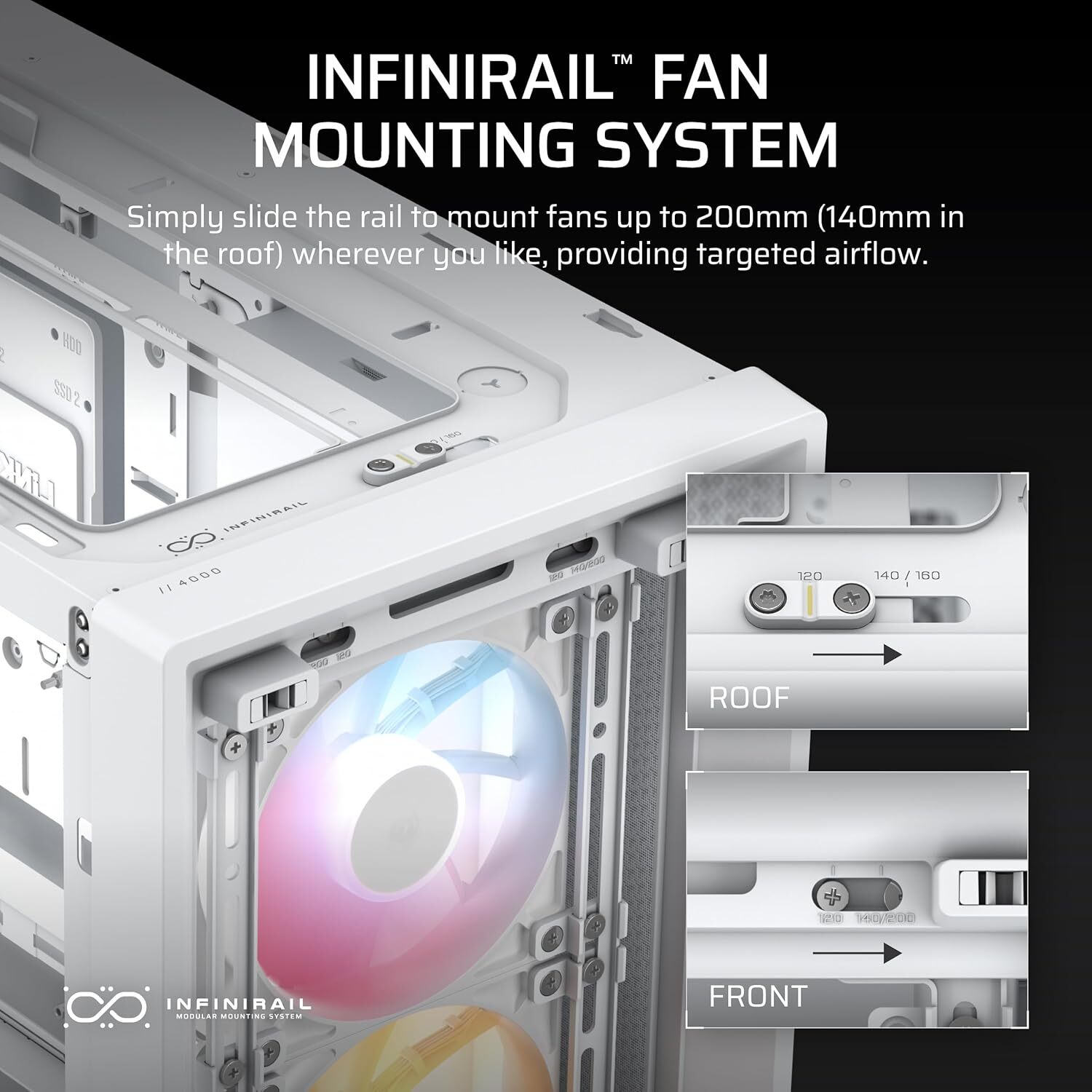 Corsair FRAME 4000D RS White ARGB Tempered Glass Modular Mid Tower ATX ...