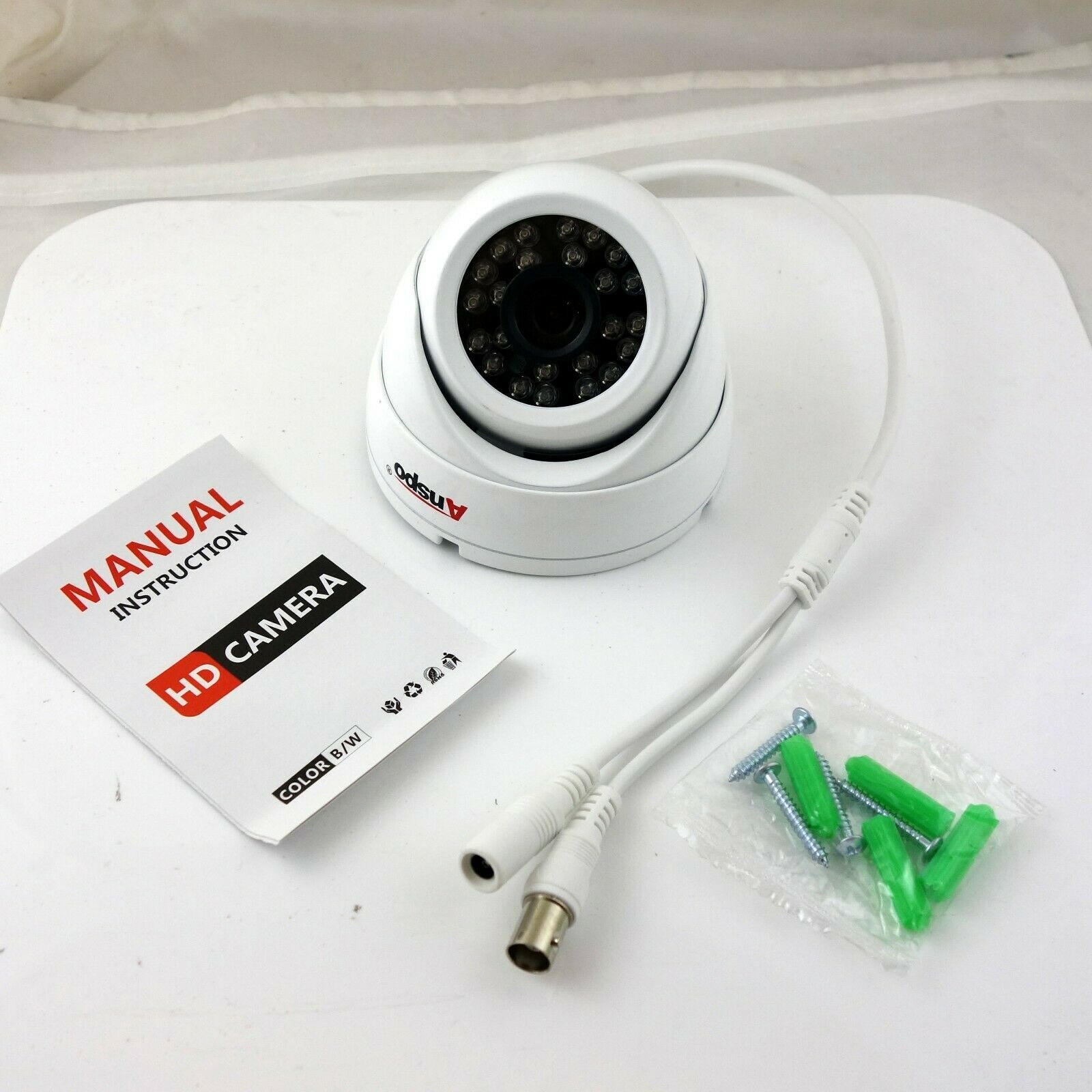 Anspo 2.0Mp Full HD CCTV Camera TVI AHD 20M IR LED - Dome - White ...