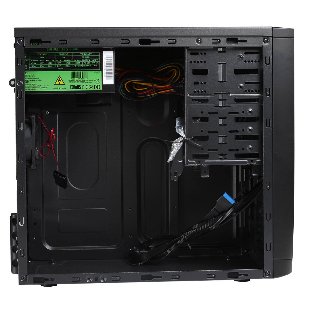 CIT Elite Micro ATX Case Black Interior 500W 12cm Black PSU | Falcon ...